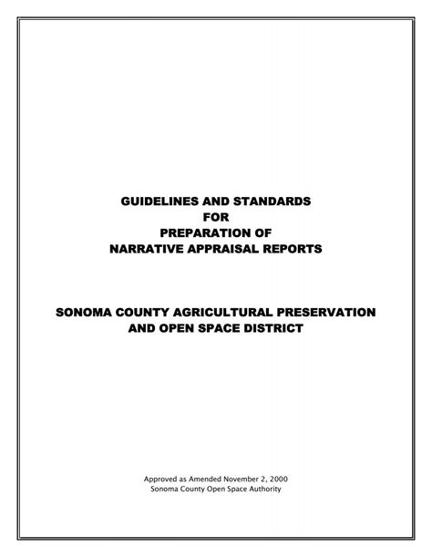 Guidelines And Standards For Preparation Of Narrative Appraisal