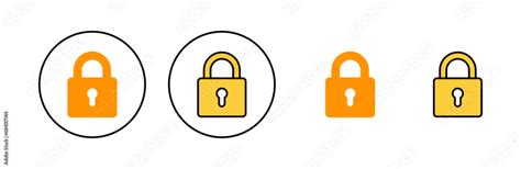 Lock Icon Set For Web And Mobile App Padlock Sign And Symbol Encryption Icon Security Symbol