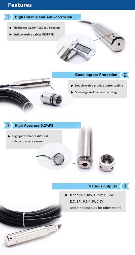 Analog Or Digital Output Water Level Sensor For Well Drilling Level Meter Buy Water Level