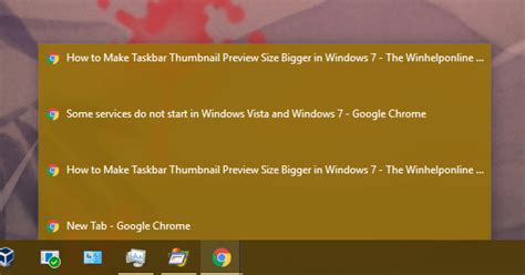 How To Increase The Taskbar Thumbnail Preview Size In Windows And Winhelponline