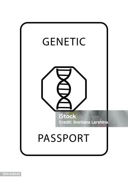 Genetic Passport With A Dna Sign Modern Flat Design Icon The Medical Document Of The Future