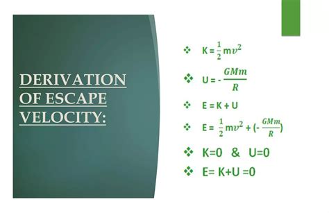Gravitational Field And Potential Escape Velocity Universal Gravitational Law Radia And