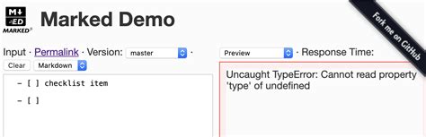 Crash When Rendering An Empty Checkbox List Item Issue Markedjs Marked GitHub
