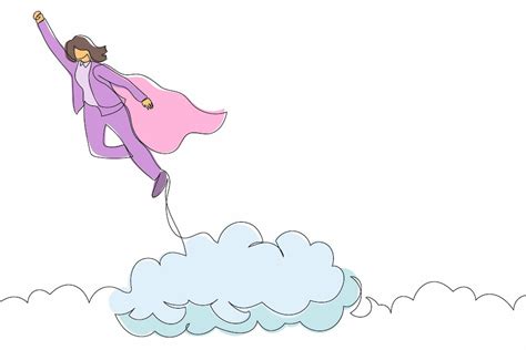 Premium Vector Single Continuous Line Drawing Strong Businesswoman