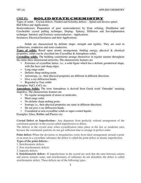Solution Solid State Chemistry Notes Studypool