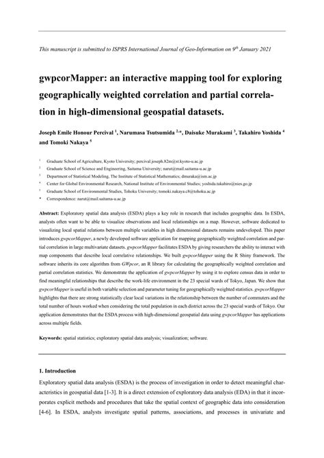 Pdf Gwpcormapper An Interactive Mapping Tool For Exploring