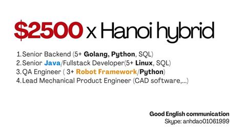 Hanoi Hybrid Upto 2500 Gross It Jobs Work Frome Home 2 3 Ngày