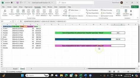 Difference Between Sumif And Sumifs Function Youtube