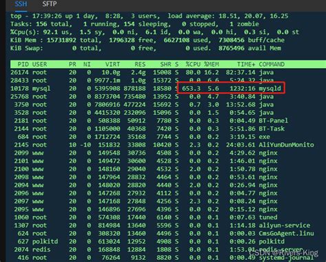 记一次mysql占用cpu过高的问题 top查看cpu占用情况 显示mysql占用过高 csdn博客