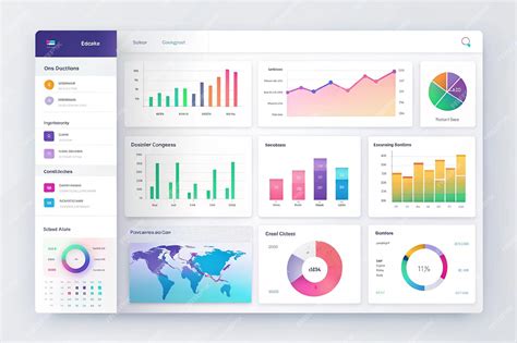 Colorful Dashboard Uiuxkit Modern Presentation With Infographics And Hud Diagrams Clean And