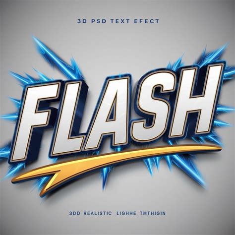Premium Photo Psd Flash 3d Style Psd Text Effect