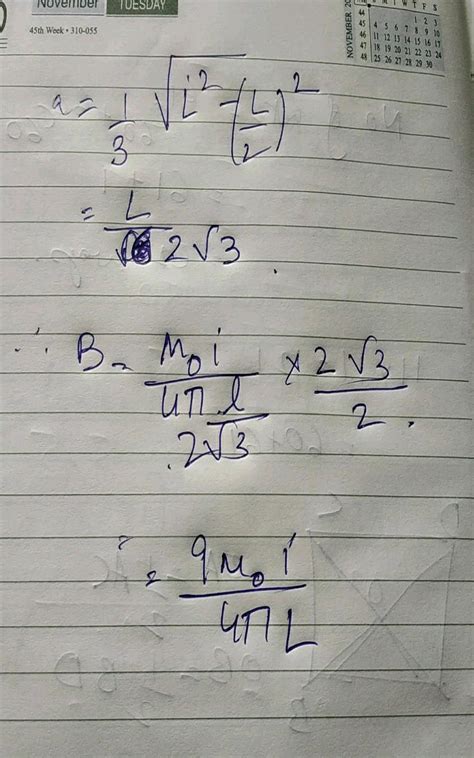 The Magnetic Field The Centre Of A Current Carrying Equilateral Triangular Loop Of Side Length