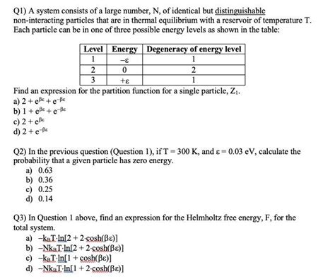 solved 1 a system consists of a large number n of