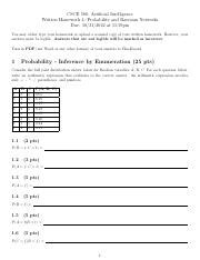 Written Hw Pdf CSCE Artificial Intelligence Written Homework Probability And