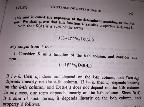 Linear Algebra Equivalence Of The Axiomatic And Recursive Definitions Of The Determinant