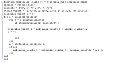 Parsing Nasa Thermodynamic Data Using File Parsing Technique In Matlab