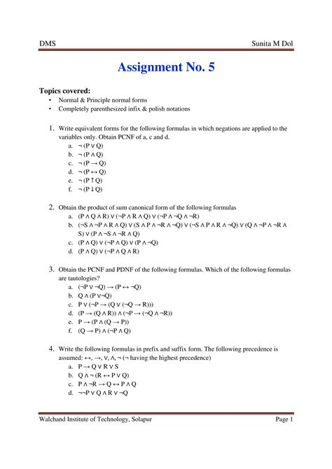 Assignment No 5 On Unit Iii Representation Of Expression Pdf