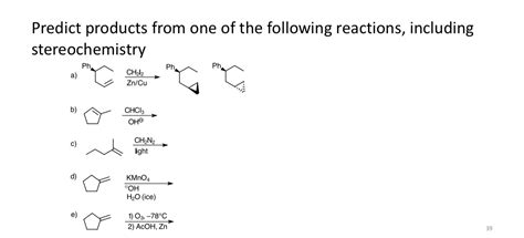 Solved Predict Products From One Of The Following Reactions