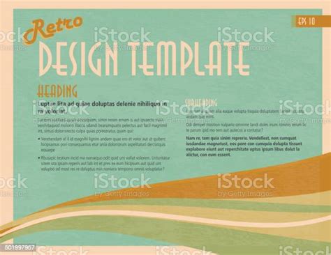 복고풍 수평계 틸 프레젠테이션 형판 샘플 텍스트 레이아웃이 Generic에 대한 스톡 벡터 아트 및 기타 이미지 Generic 갈색 고풍스런 Istock