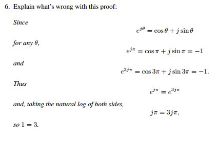 Solved Explain What S Wrong With This Proof Since E J Chegg Com