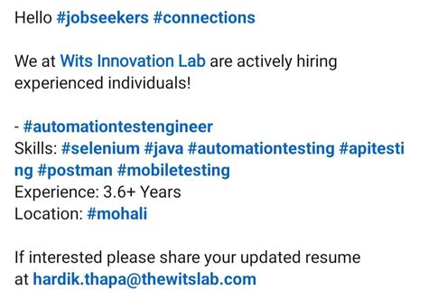 Sneh Gupta On Linkedin Qa Mohali Selenium Fresher Manual