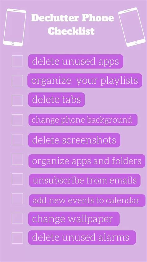 Declutter Phone Checklist 📱 For Organized Living