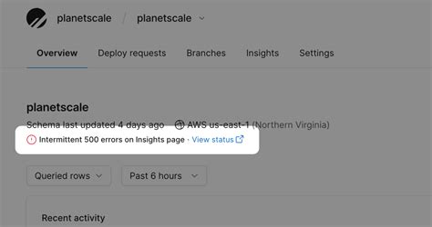 We Now Display Planetscale System Status Directly In Your Dashboard