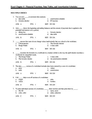 Excel Chapter 1 Multiple Choice Quiz Fill Online Printable Fillable Blank PdfFiller