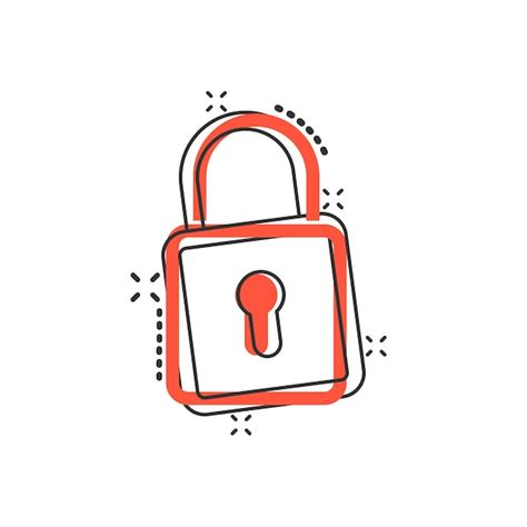 Premium Vector Padlock Icon In Comic Style Lock Cartoon Vector Illustration On White Isolated