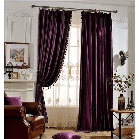 Rémy Luxury European Blackout Pompom Tassel Lace Velvet Curtains