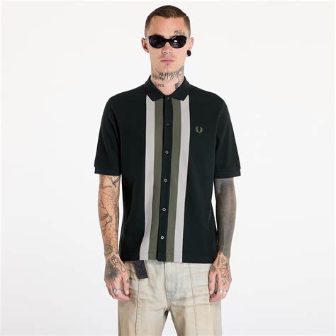 Fred Perry Panelled Button Through Polo Shirt