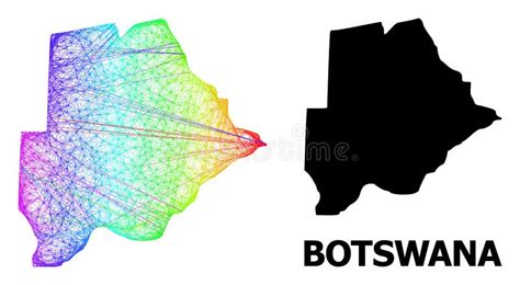 Linear Map Of Botswana With Spectral Gradient Stock Vector Illustration Of Carcass Geography
