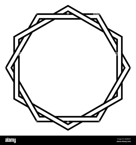 Intricate Black Hexagon Weave Geometric Pattern In Simple Outline Stock Vector Image And Art Alamy