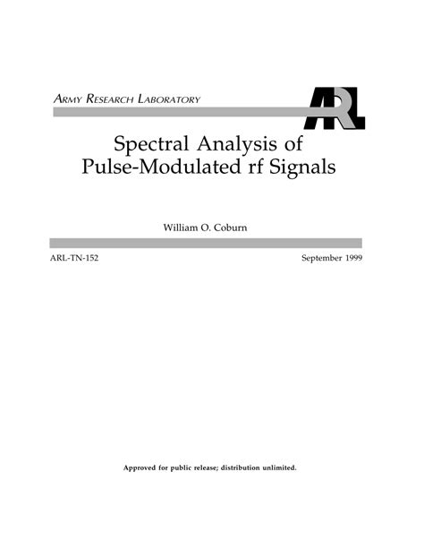 PDF Spectral Analysis Of Pulse Modulated Rf Signals