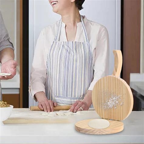 Badu Bg Инструмент за пресоване на дървено тесто Кнедли Опаковка Преса за пица Кръгъл кухненски