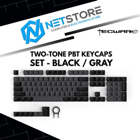 TECWARE TWO TONE PBT KEYCAP SET BLACK GRAY TWKB PBT BKGR Shopee Malaysia