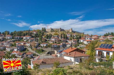 Панорама Охрид поглед од дворот на црквата Пресвета Богородица Привлептос Св Климент