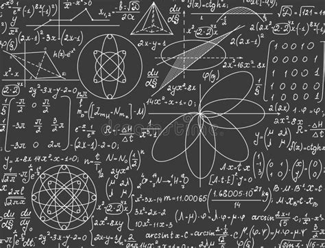 Scientific Math Vector Seamless Pattern With Equations Formulas And