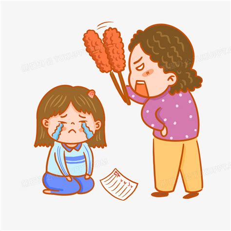 手绘妈妈责骂孩子学习不好免抠元素png图片素材下载妈妈png熊猫办公