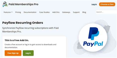 Paid Memberships Pro Payflow Recurring Orders Add On Pluginsforwp