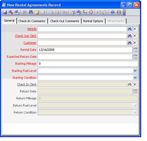 Creating The Rental Agreements Entity Sample Application Example