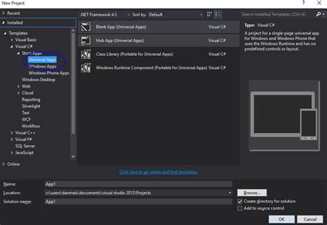 C Unable To Find Winrt Apps Option In Visual Studio Stack Overflow