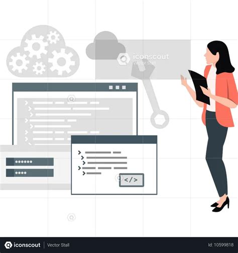 Woman Setting Business Coding Illustration Free Download Illustrations Iconscout