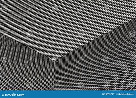 A Geometric Steel Mesh Pattern Walls Of A Futuristic Building Stock Image Image Of Design