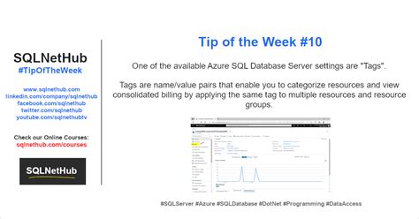 Tip Of The Week No10 The Tags Feature In Azure Sql Database Settings