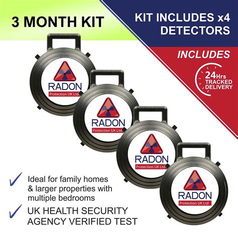 Radon Screening Test 3 Month Kit Includes Four Detectors Radon Protection