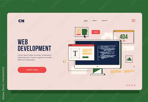 concept of web development programming coding and web design header