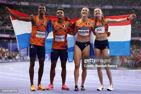 Eugene Omalla Femke Bol Lieke Klaver And Isaya Klein Ikkink Of Team News Photo Getty Images