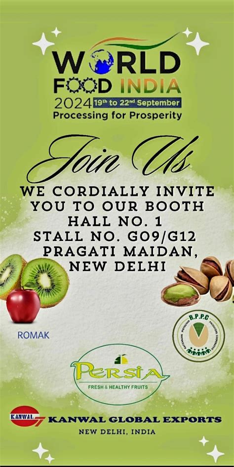 Manjit Singh On Linkedin We At Persia Welcome All At World Food India From Tommorow