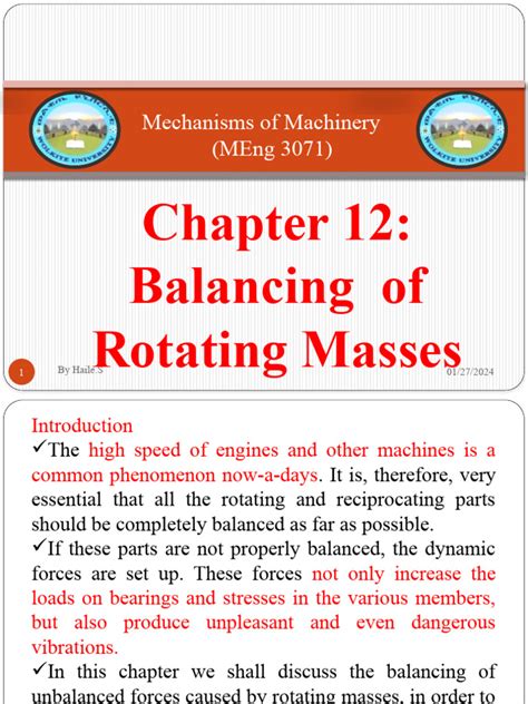 Chapter 12 Balancing Of Rotating And Reciprocating Masses Pdf Motion Physics Physical